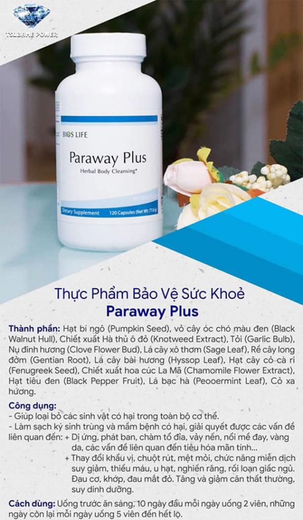 Paraway plus Unicity thải độc ký sinh trùng, cải thiện hệ tiêu hóa ...